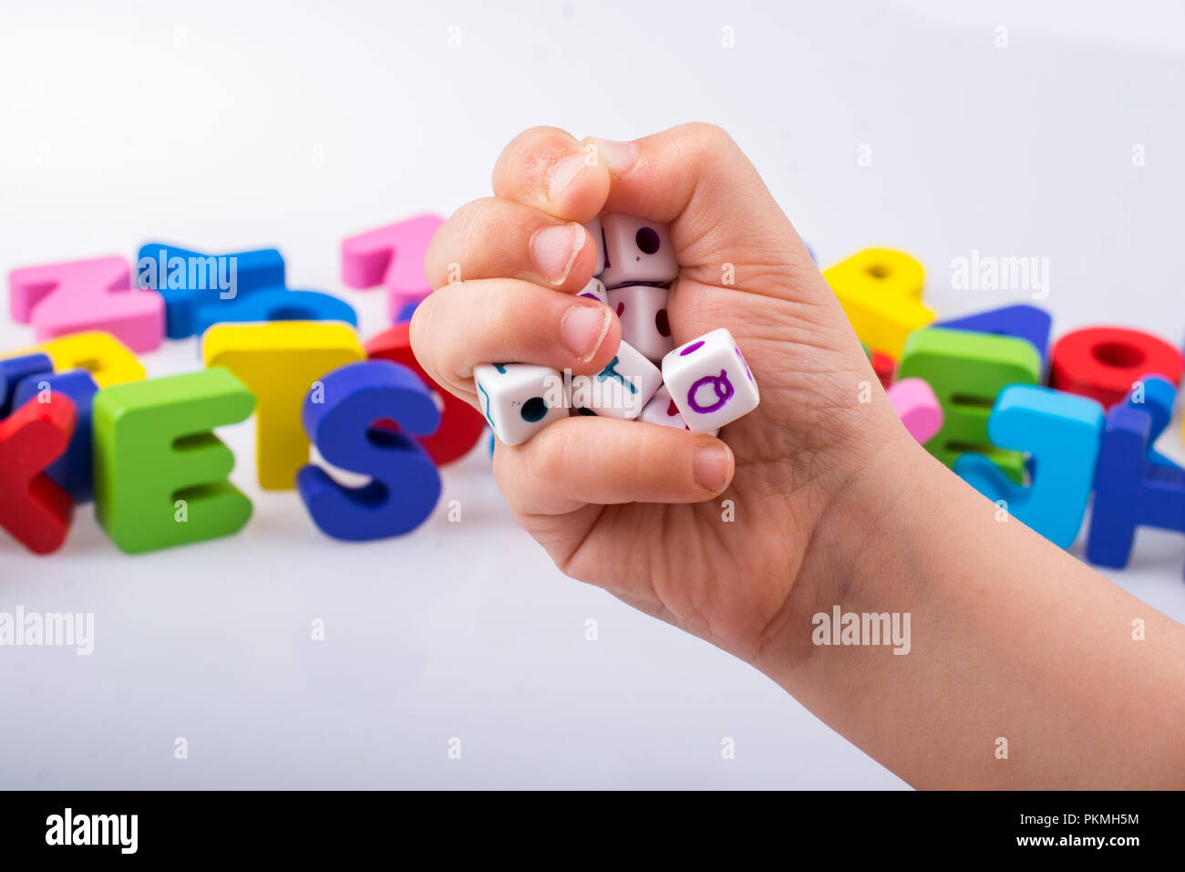 Letter cubes of Alphabet made of wood Stock Photo - Alamy