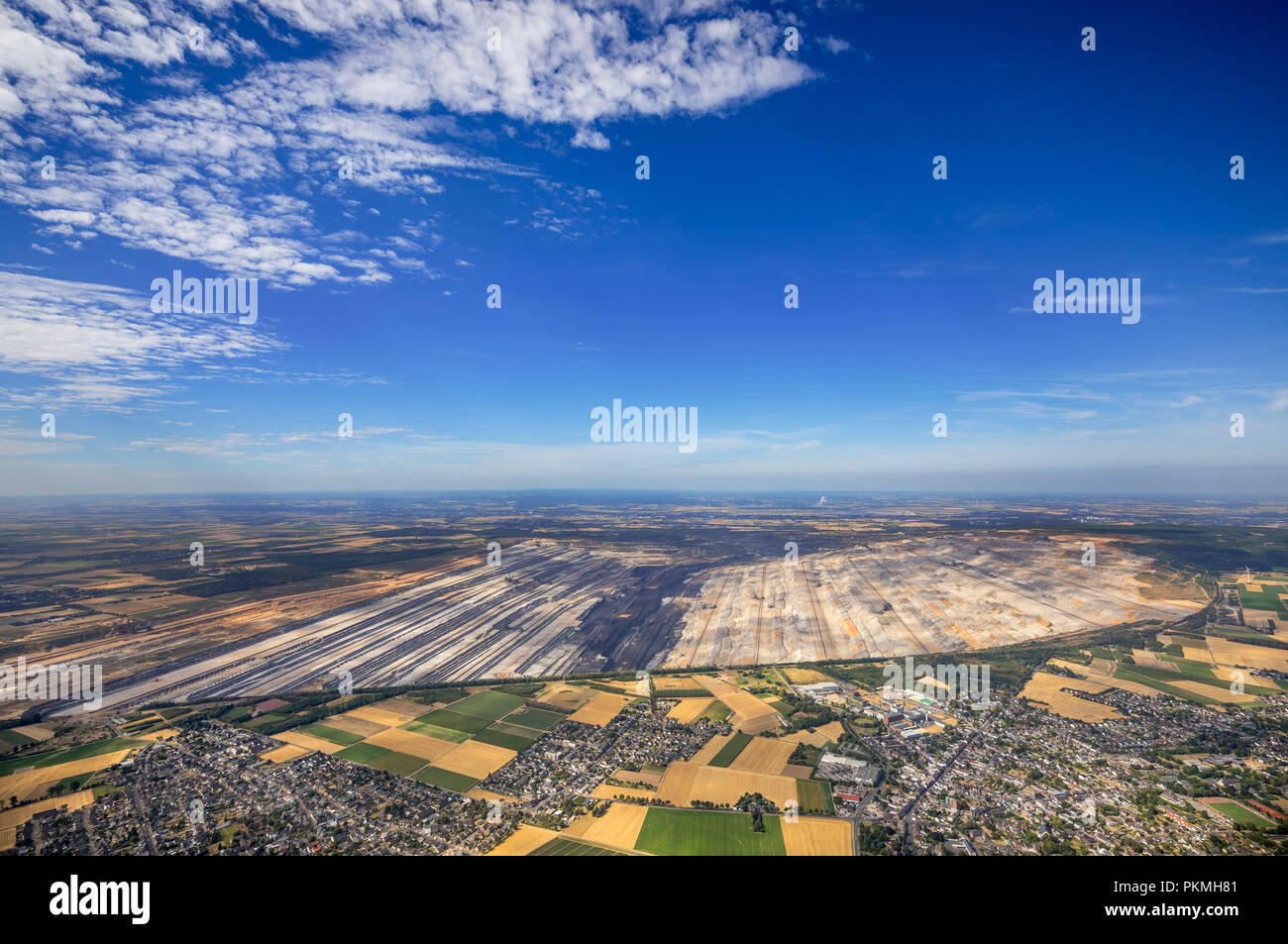 Aerial view, Etzweiler, lignite open-pit mining, Grouven, Elsdorf ...