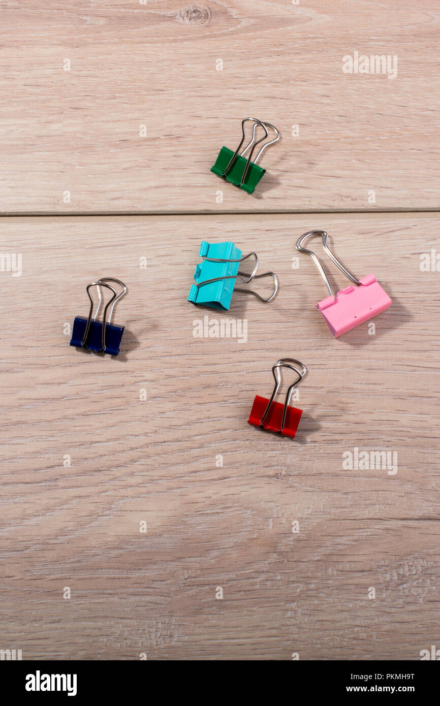 Picture of metallic binder clips with handles in view Stock Photo - Alamy