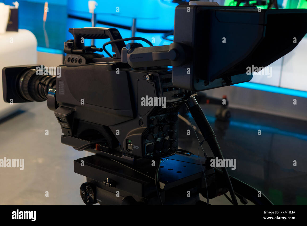 Video camera - recording show in TV studio - focus on camera Stock ...