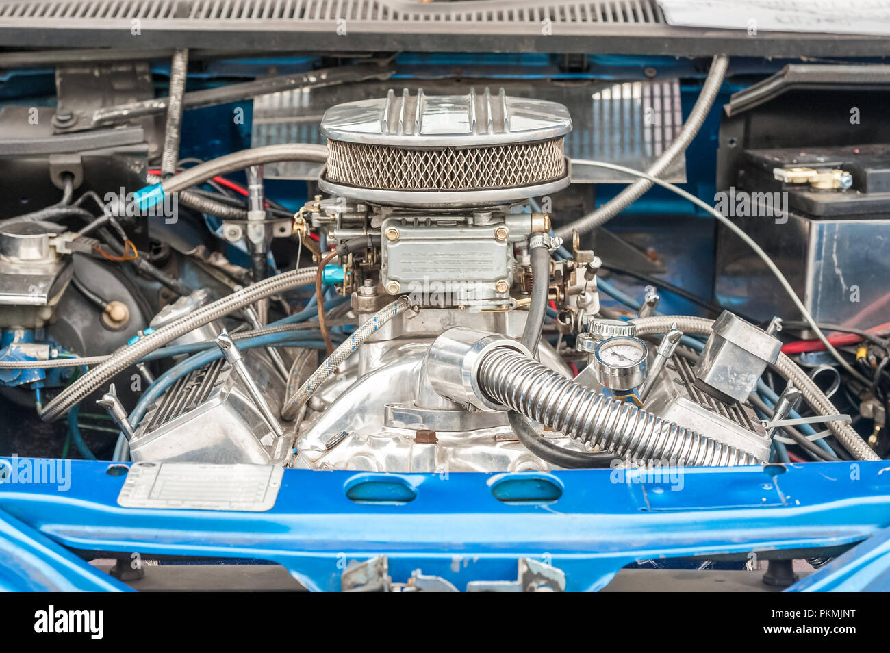 engine bay of a high performance car Stock Photo - Alamy