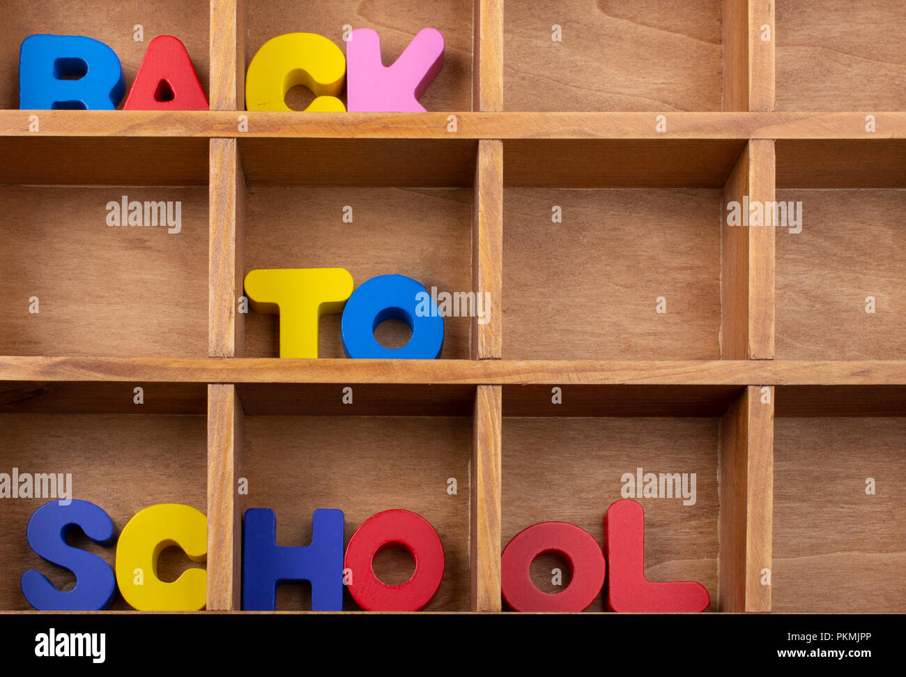 Back to school and Colorful Letters of Alphabet Stock Photo - Alamy