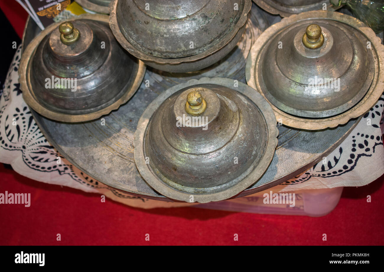 Taditional Turkish metal plates in the view Stock Photo - Alamy