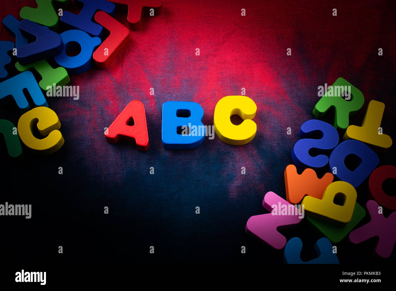 Colorful ABC Letters of Alphabet made of wood Stock Photo - Alamy