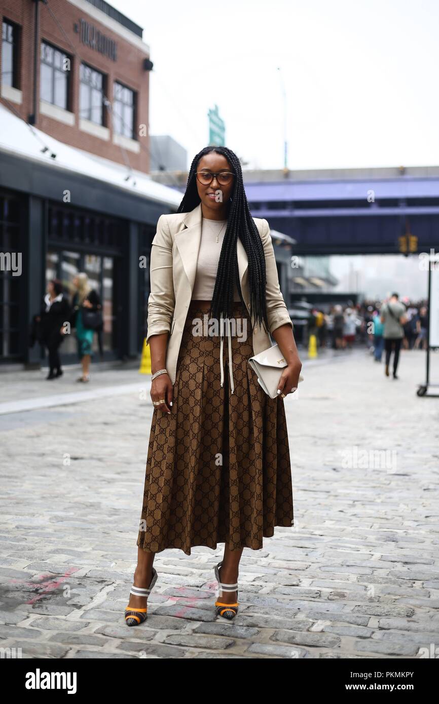Stylist Shiona Turini posing on the street outside of the Michael Kors ...