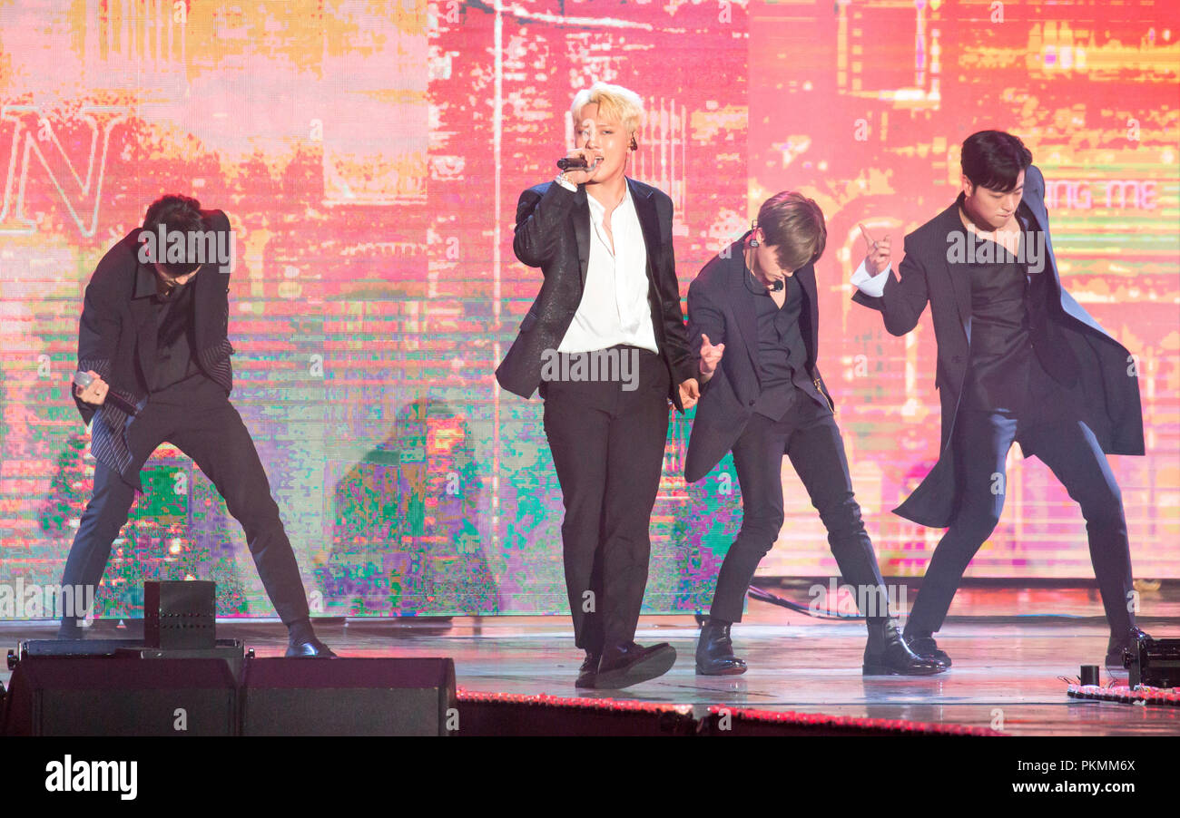 iKON, Sep 8, 2018 : South Korean boy band iKON performs at the MBC ...