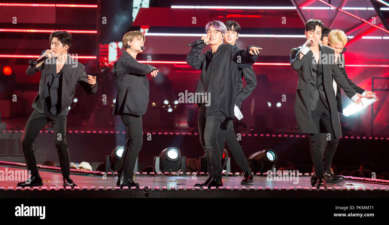 iKON, Sep 8, 2018 : South Korean boy band iKON performs at the MBC ...