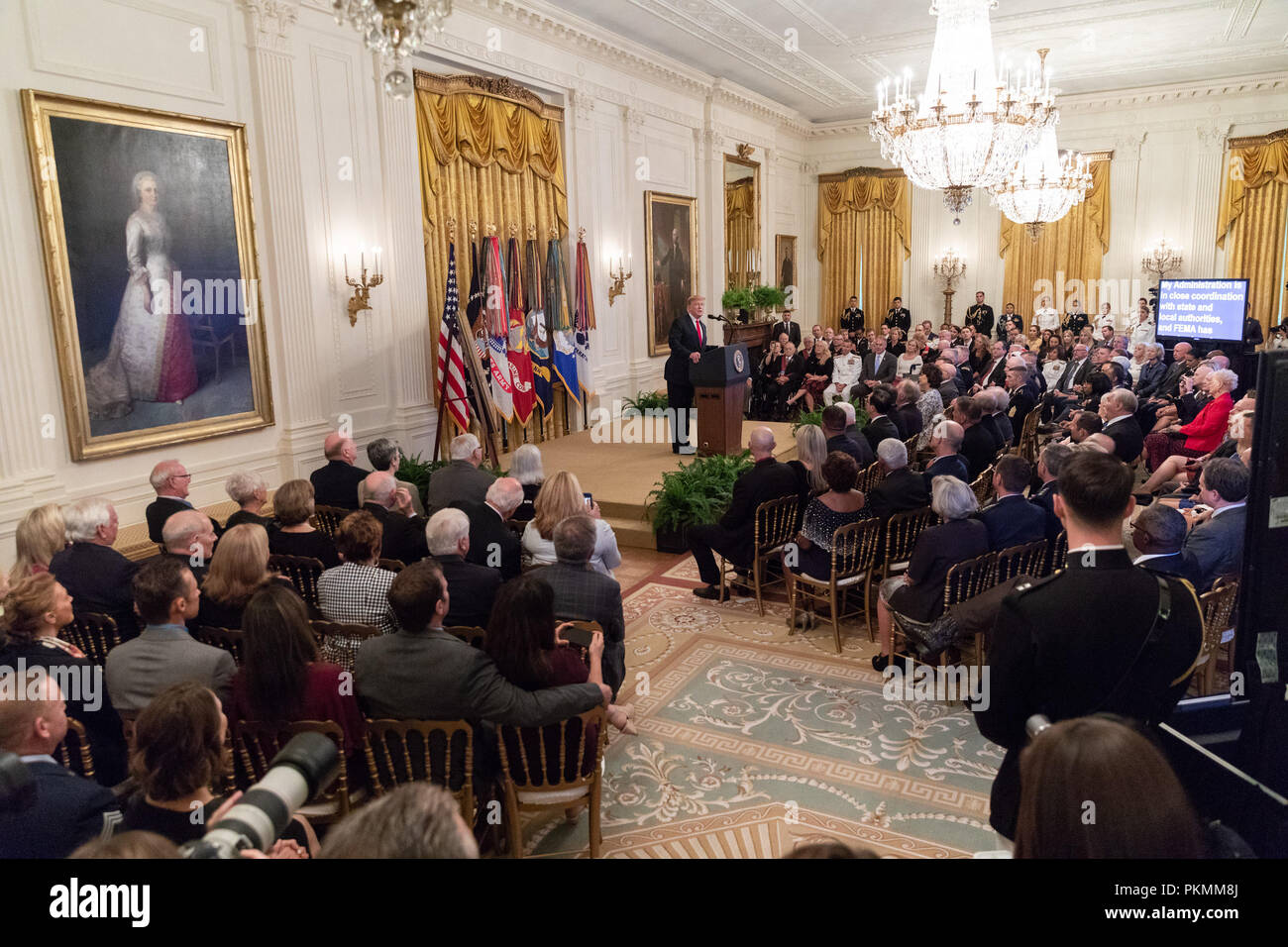 President Donald J. Trump welcomes guests to the Congressional Medal of ...