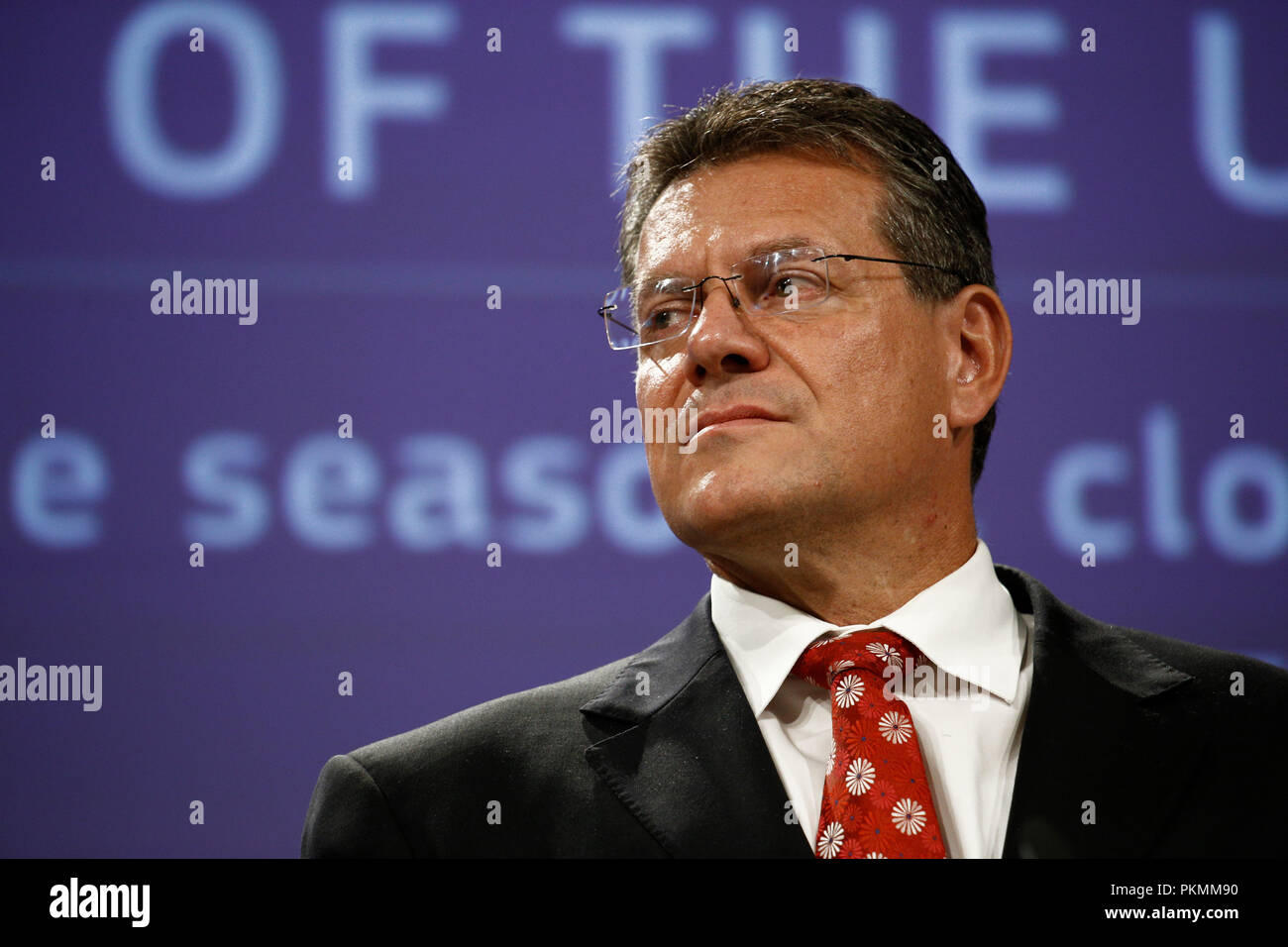 Brussels, Belgium. 14th Sep. 2018. Press statement by EU Commissioner ...