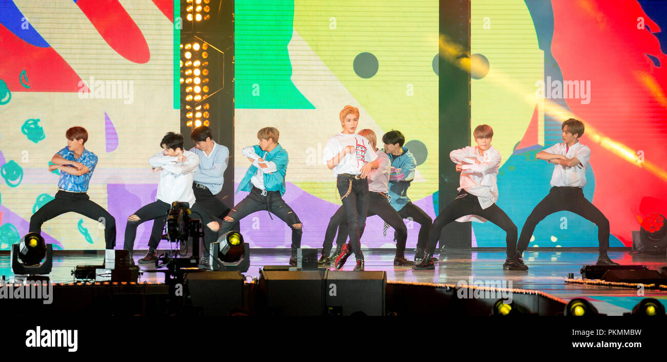 NCT 127, Sep 8, 2018 : NCT 127 performs at the MBC Korean Music Wave 2018 concert in Seoul ...