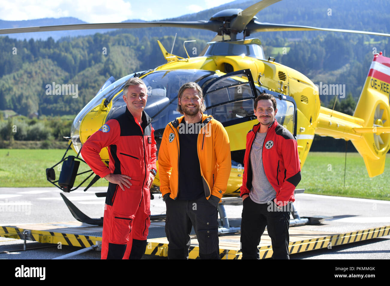 v.li:Robert LOHR, Sebastian STROEBEL, Markus BRANDL pose in front of ...