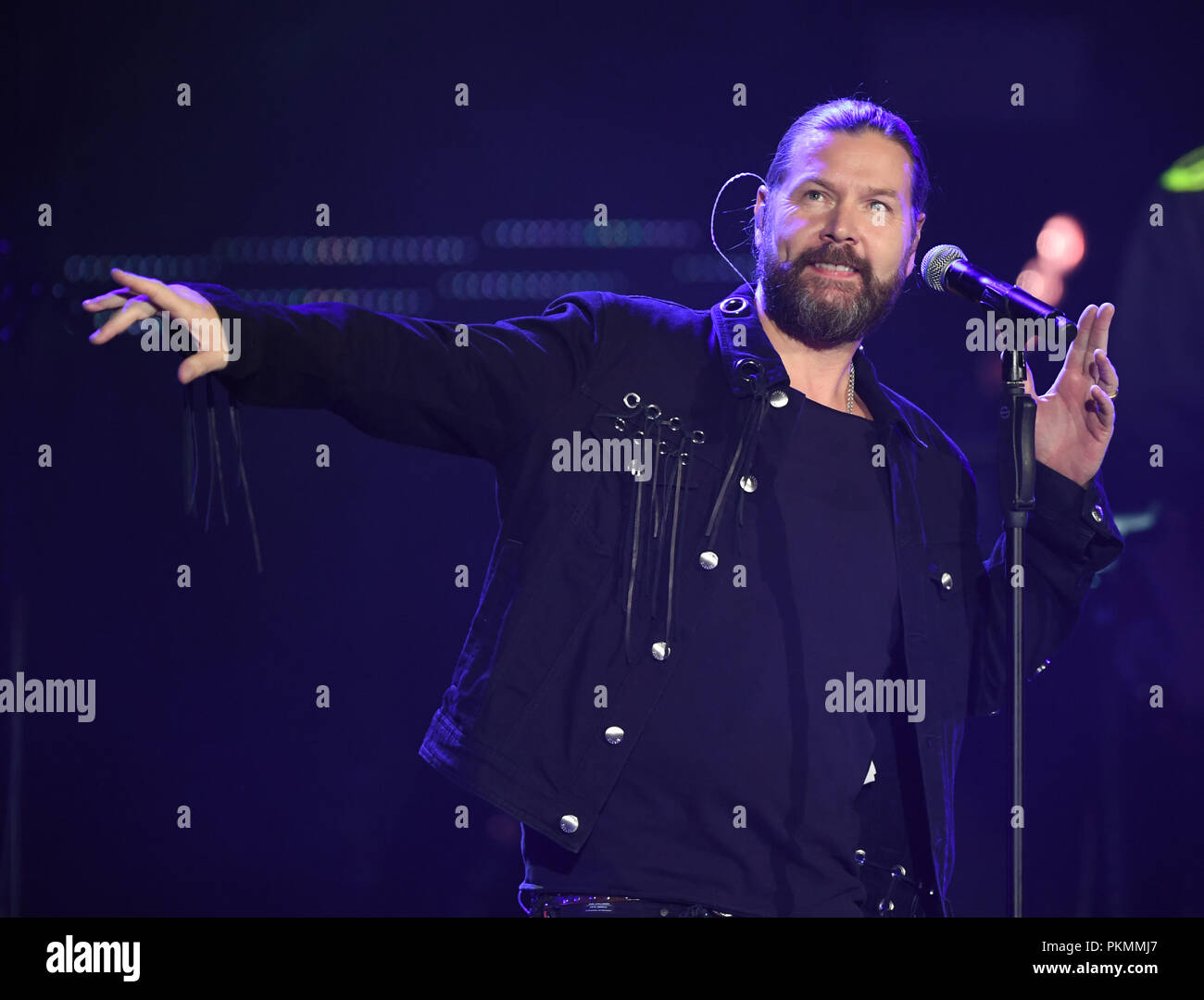 13 September 2018, Baden-Wuerttemberg, Baden-Baden: Singer Rea Garvey performing during the ...