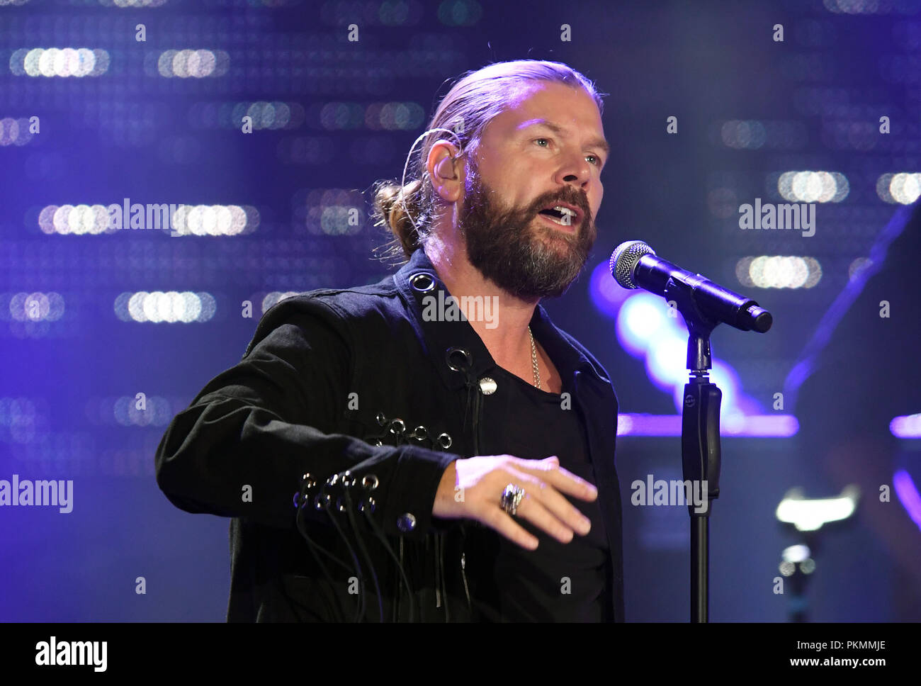 13 September 2018, Baden-Wuerttemberg, Baden-Baden: Singer Rea Garvey performing during the ...