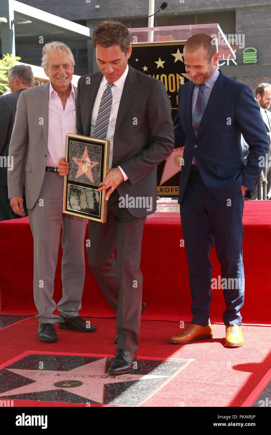 Los Angeles, CA, USA. 13th Sep, 2018. Michael Douglas, Eric McCormack ...