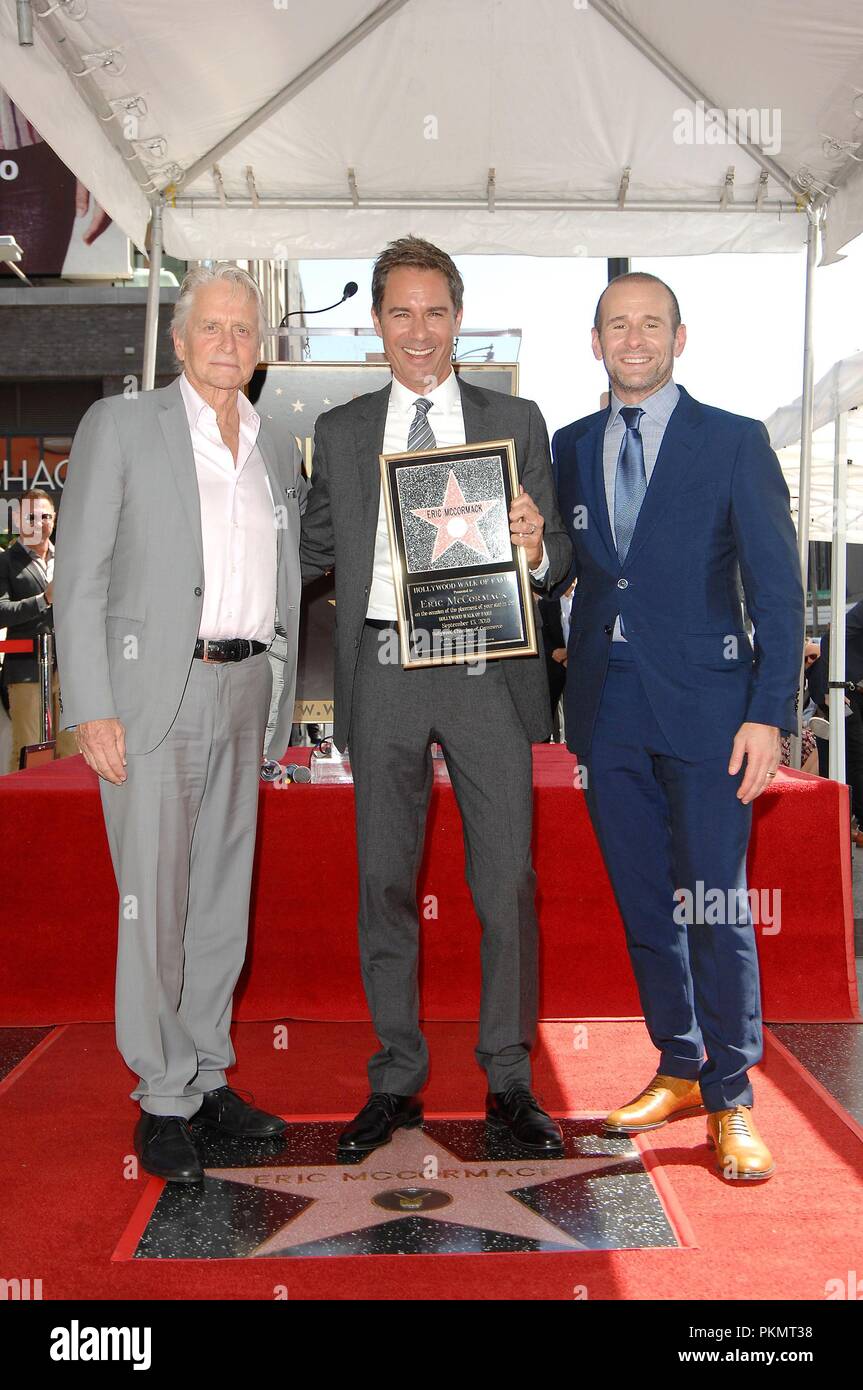 Los Angeles, CA, USA. 13th Sep, 2018. Michael Douglas, Eric McCormack ...