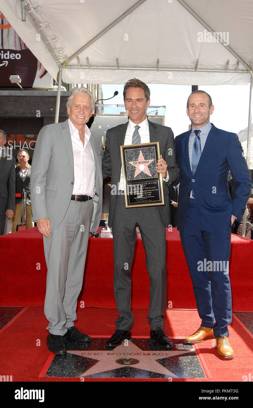 Los Angeles, CA, USA. 13th Sep, 2018. Michael Douglas, Eric McCormack ...