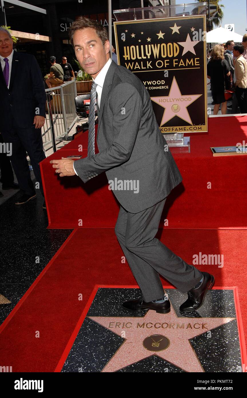 Los Angeles, CA, USA. 13th Sep, 2018. Eric McCormack at the induction ...