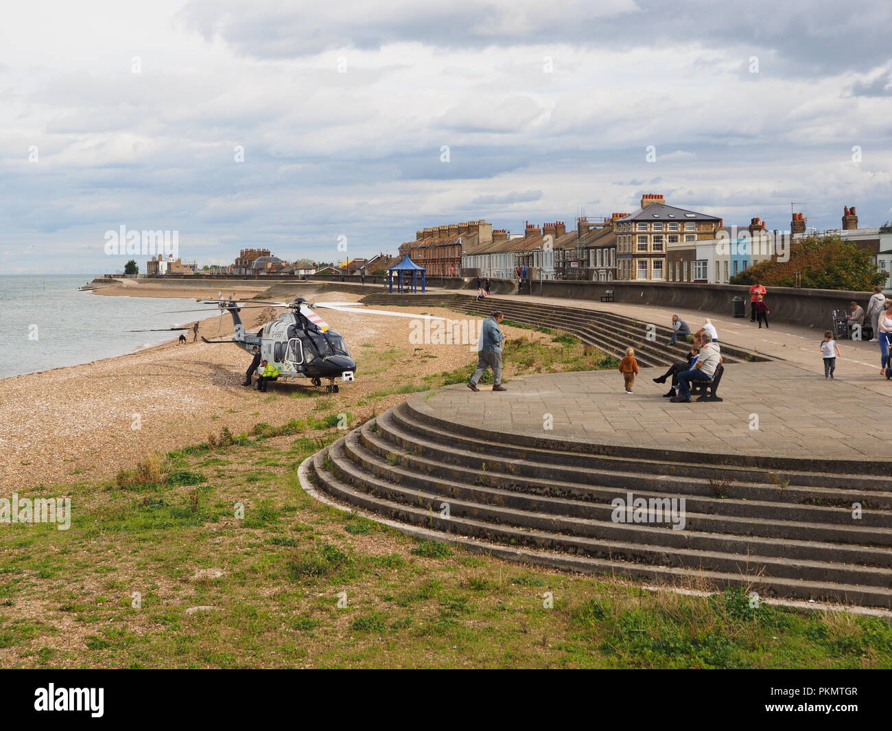 Sheerness, Kent, UK. 14th Sep, 2018. The Kent air ambulance landed on ...