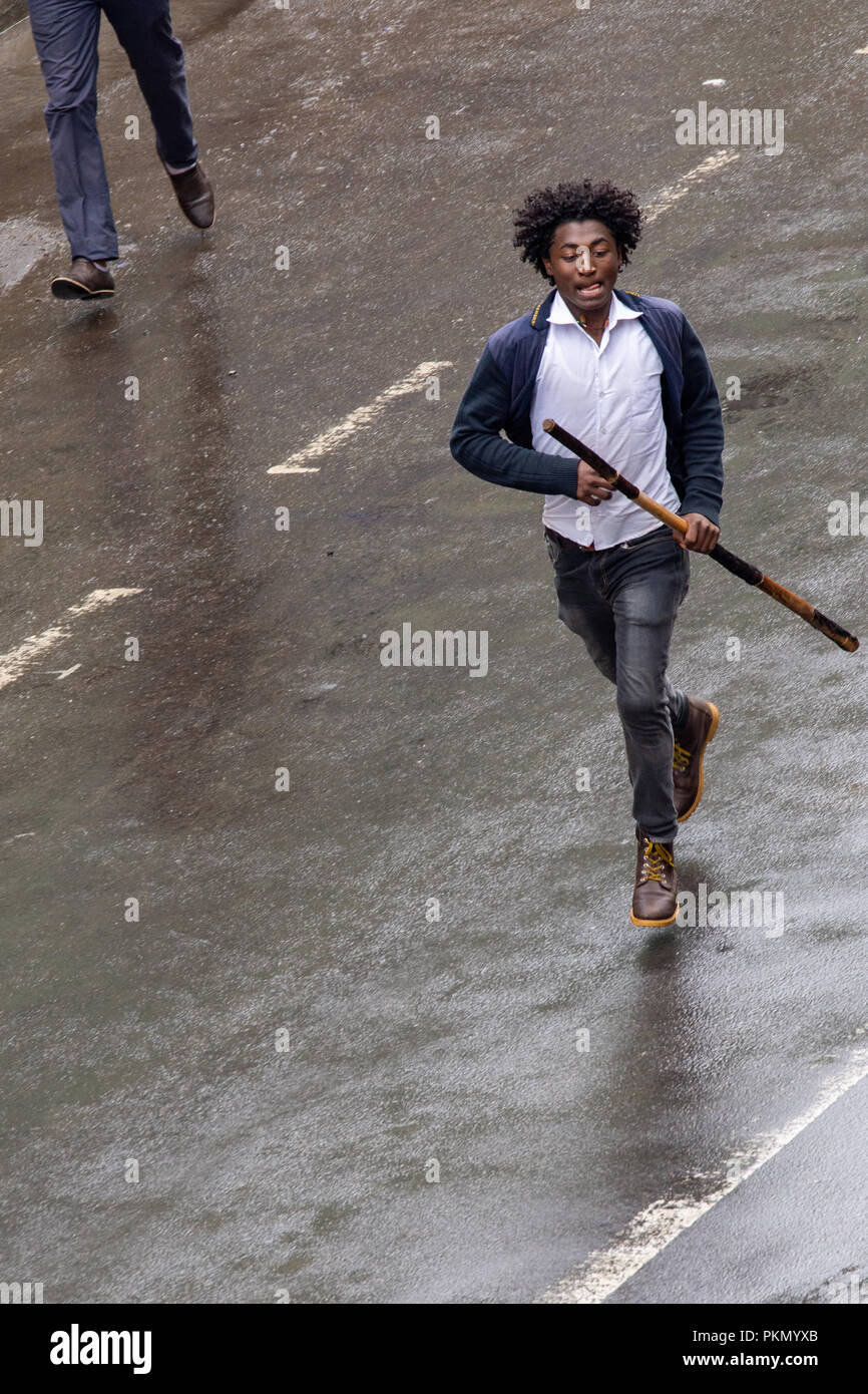 Crowd running away hi-res stock photography and images - Alamy