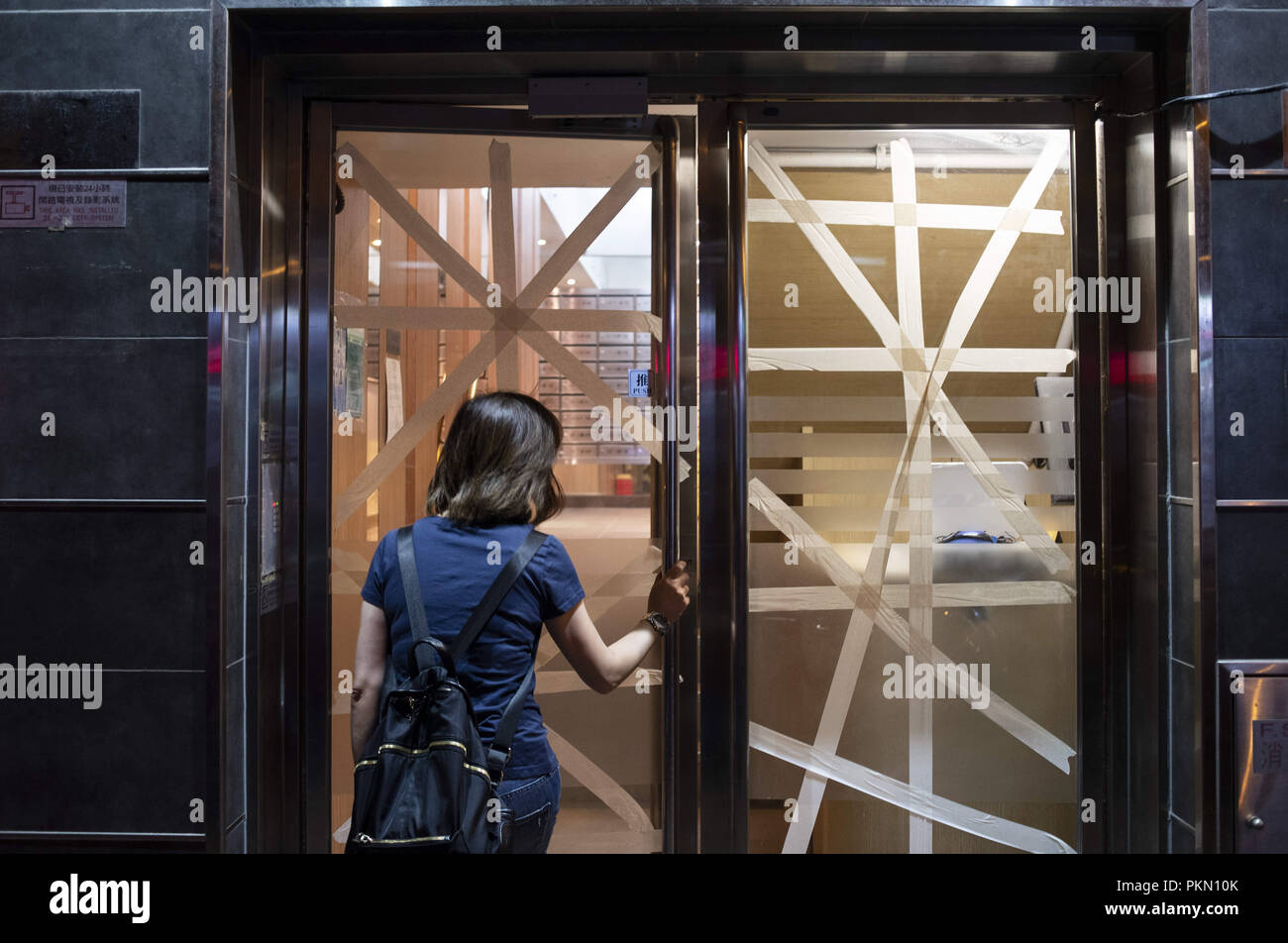 Taped windows hi-res stock photography and images - Alamy