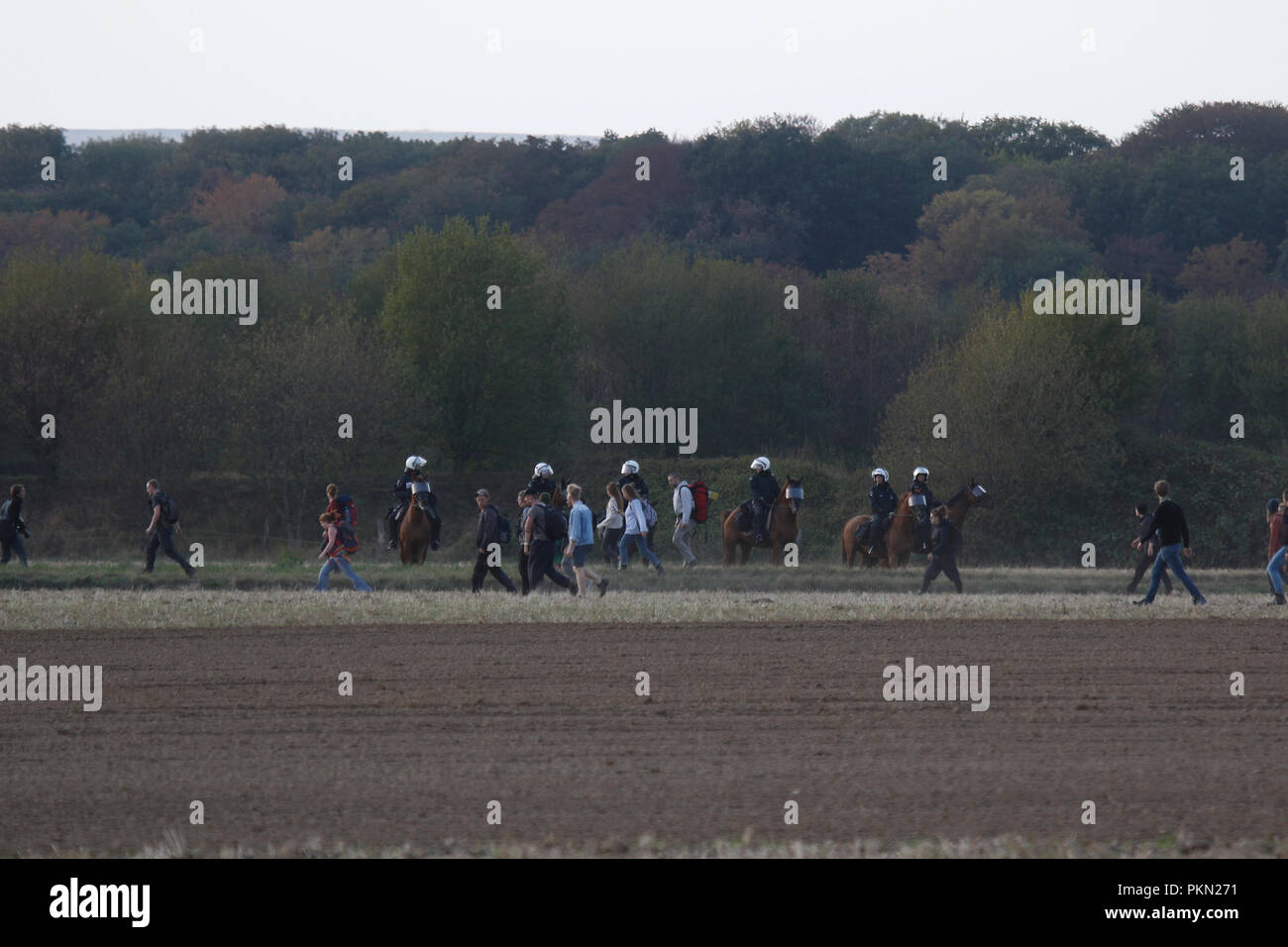 Kerpen, Germany. 14th September 2018. Mounted police prevent new ...