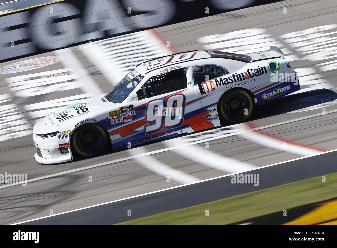 Las Vegas, Nevada, USA. 14th Sep, 2018. Josh Williams (90) brings his ...