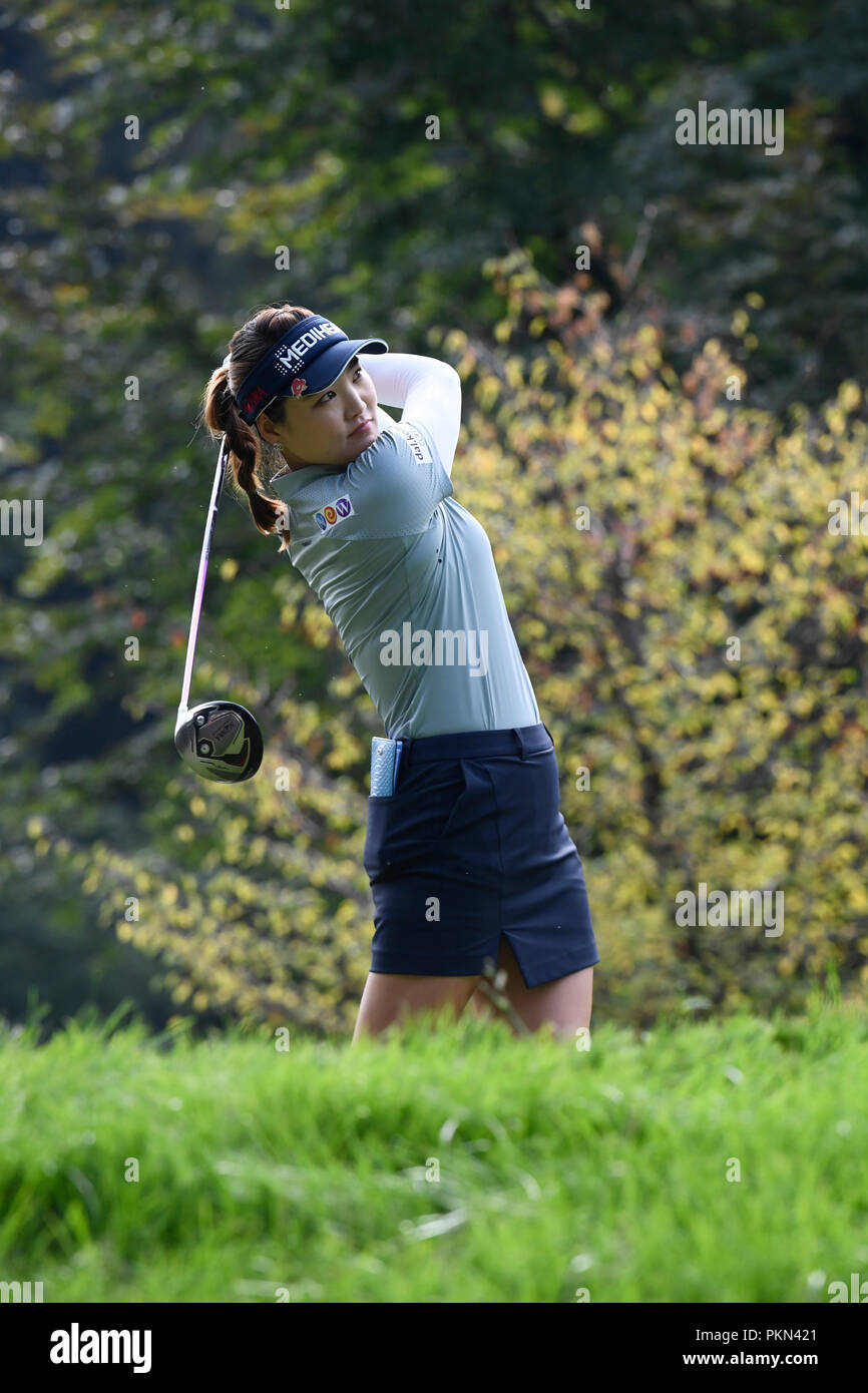 Evian, France. 14th Sep, 2018. So Yeon Ryu from South Korea plays a ...