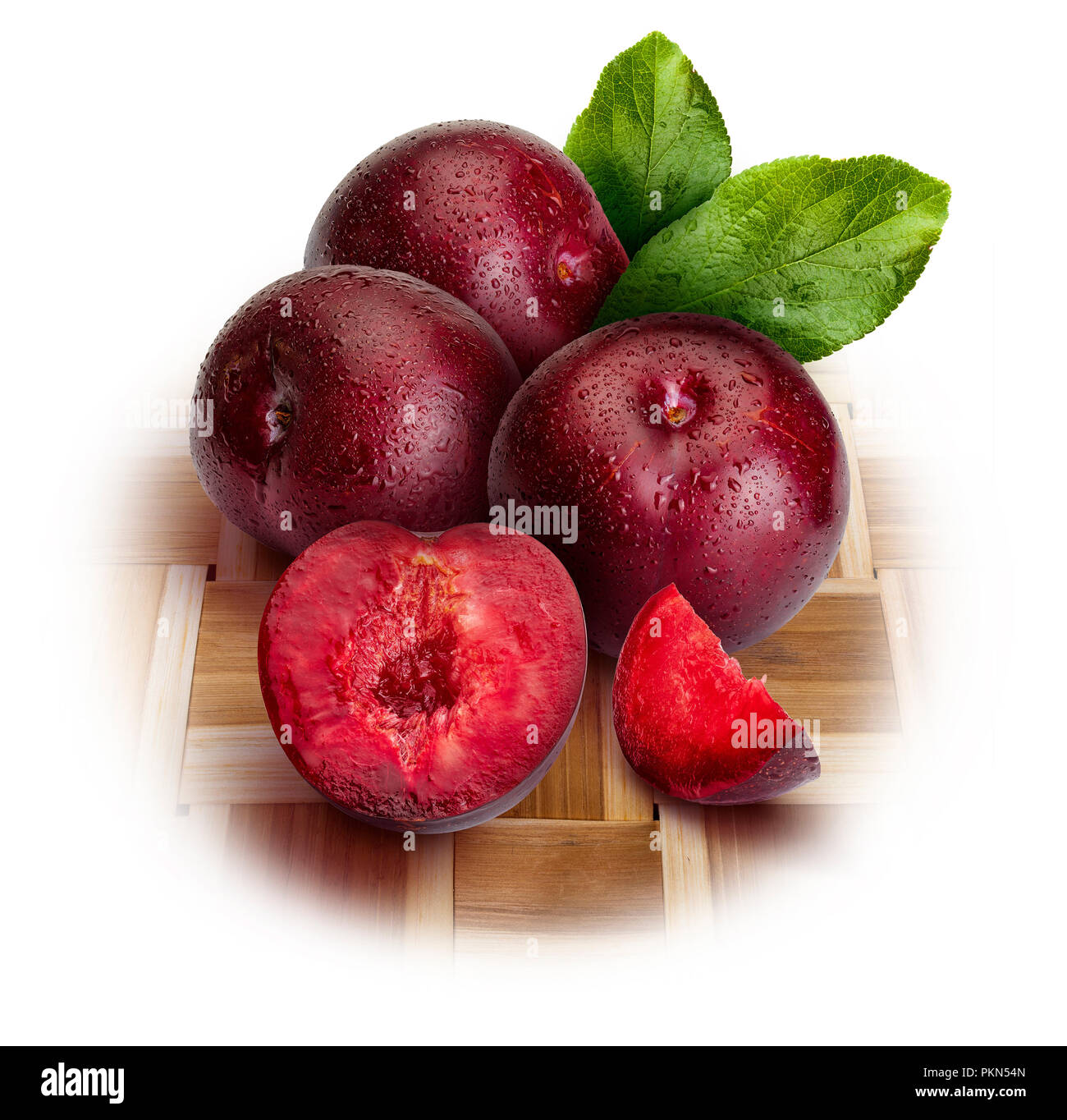 Whole and cut plums hi-res stock photography and images - Alamy