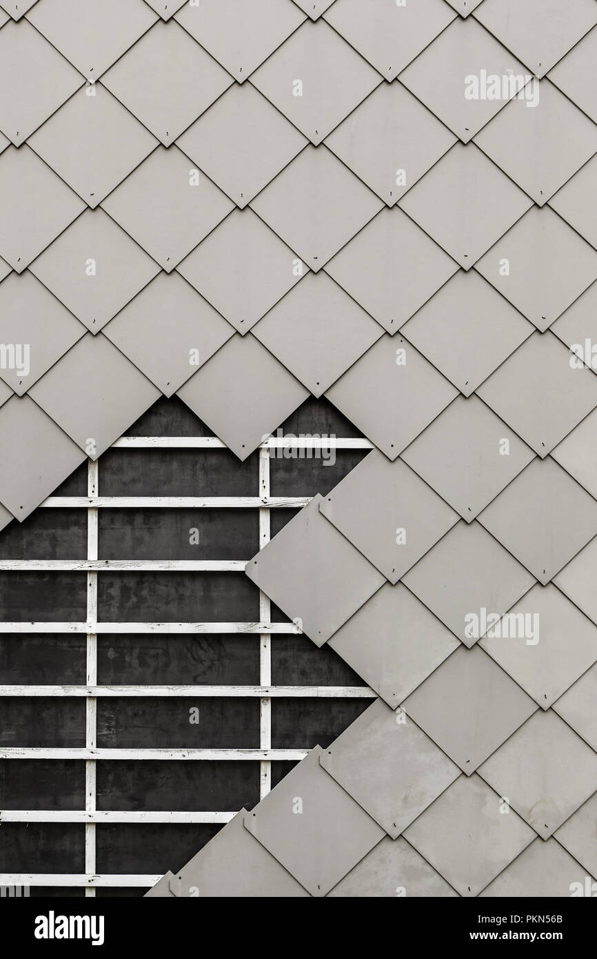 Metalic wall with forms in structure, construction and architecture ...