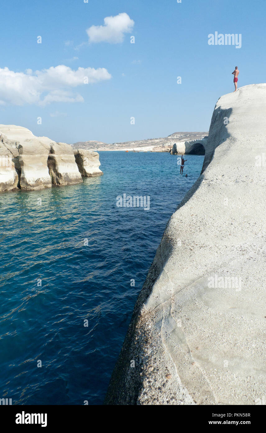 White rock cliff milos island hi-res stock photography and images - Alamy