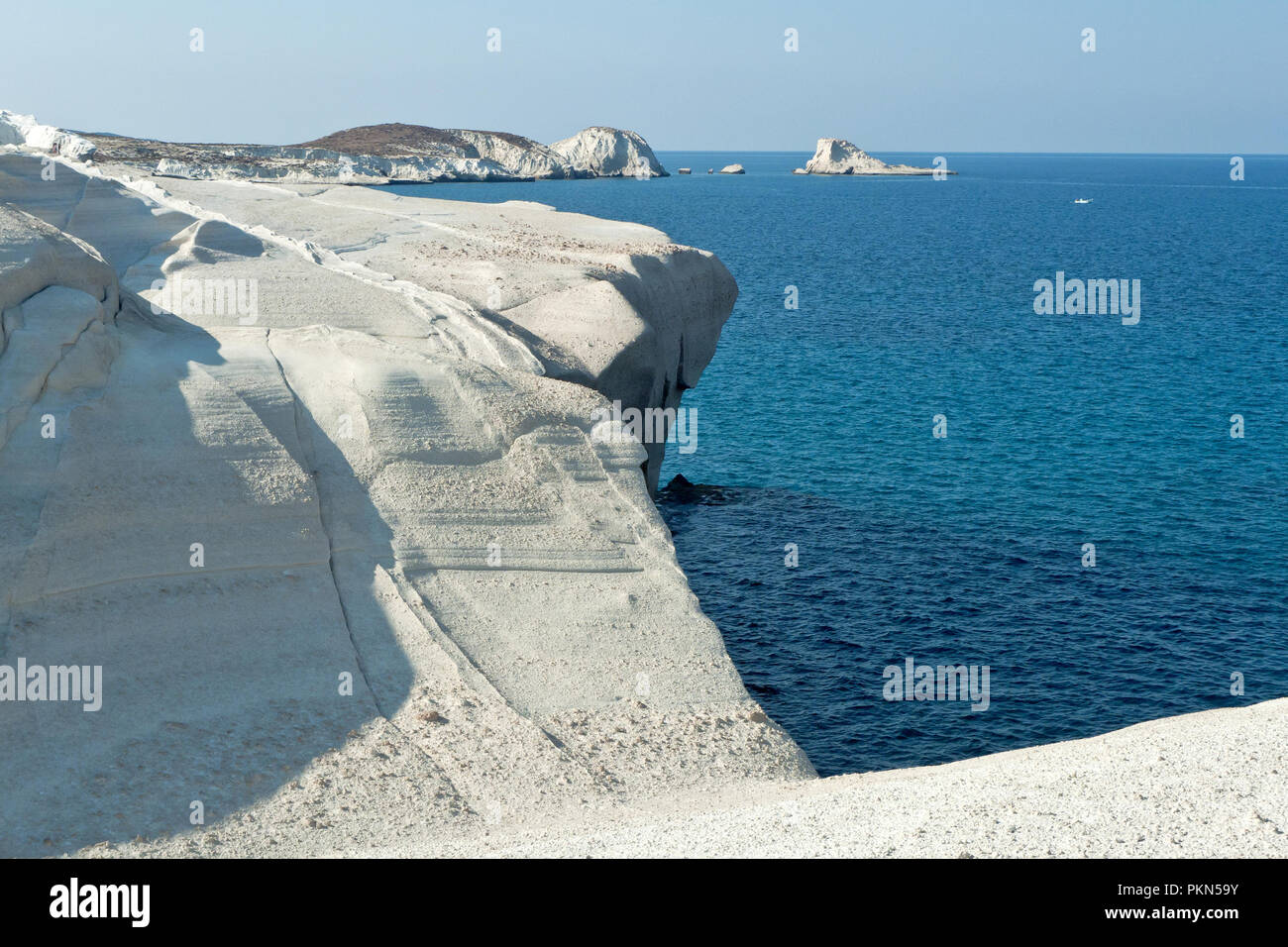 Milos, Greece, Cyclades Islands, 09/13/2012: the white rock of ...