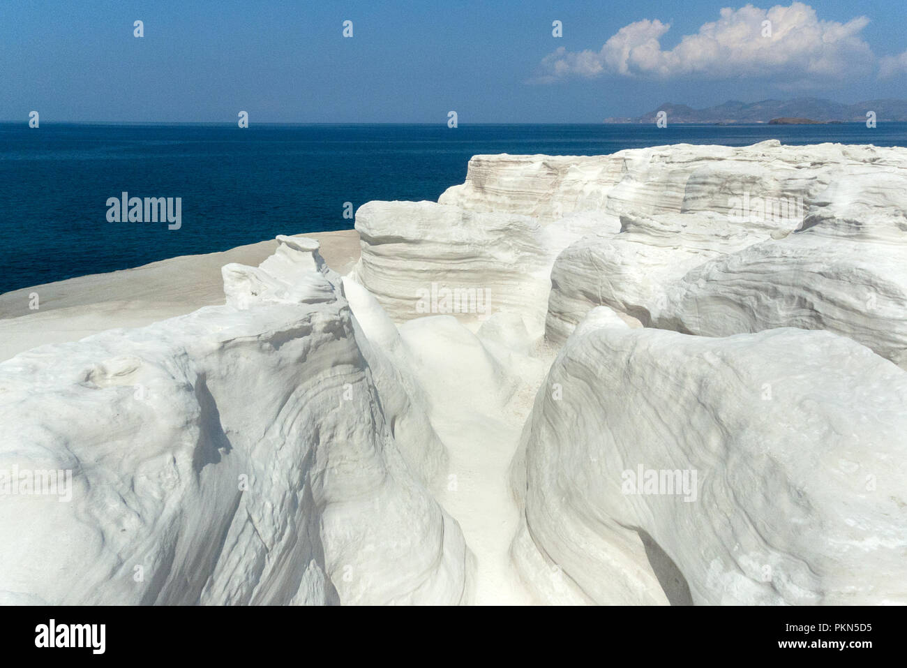 Milos, Greece, Cyclades Islands, 09/13/2012: the white rock of ...