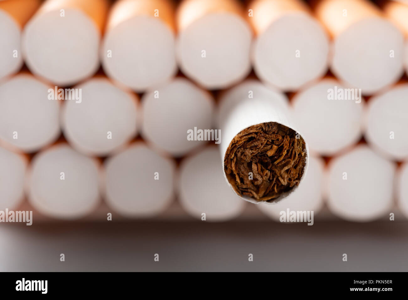 full box of cigarettes on grey background close up Stock Photo - Alamy