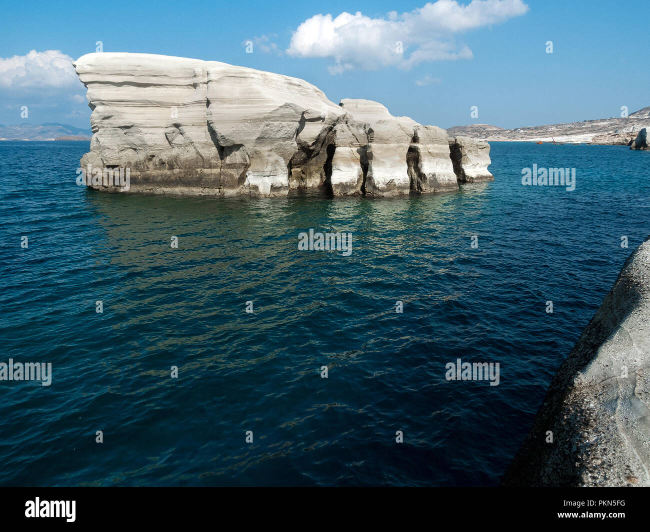 Milos, Greece, Cyclades Islands, 09/13/2012: the white rock of ...