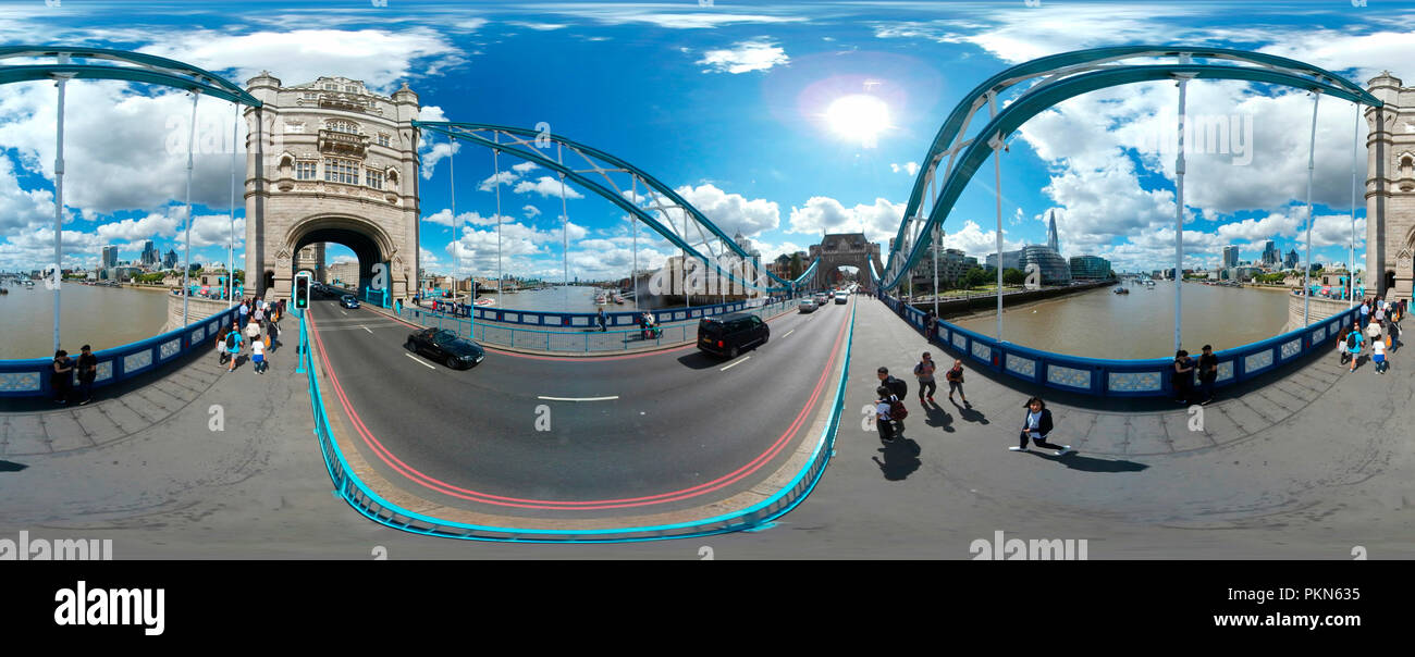 420 x 180 grad Panorama: Tower Bridge, London, England Stock Photo - Alamy