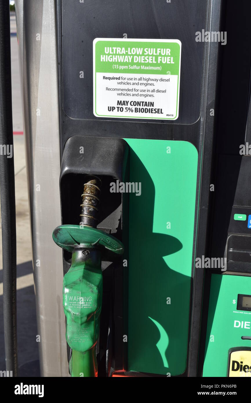 Close up of a diesel gas pump Stock Photo - Alamy
