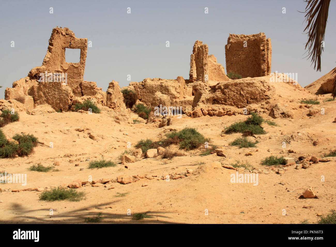 Ancient ruins of a house at the Mountain of the Dead in Siwa, Siwa ...