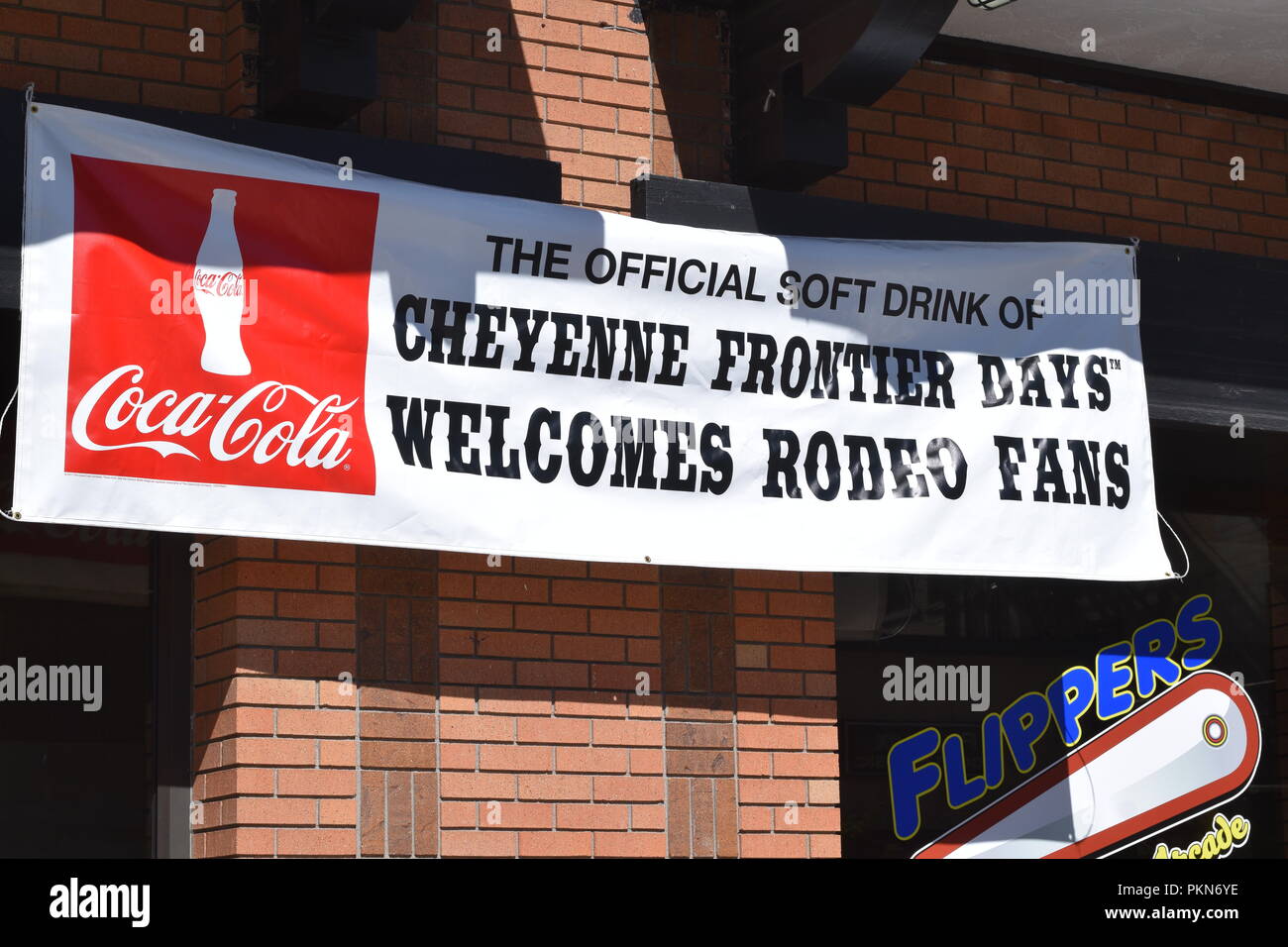 Cheyenne Frontier Days sign featuring a coca-cola logo Stock Photo - Alamy