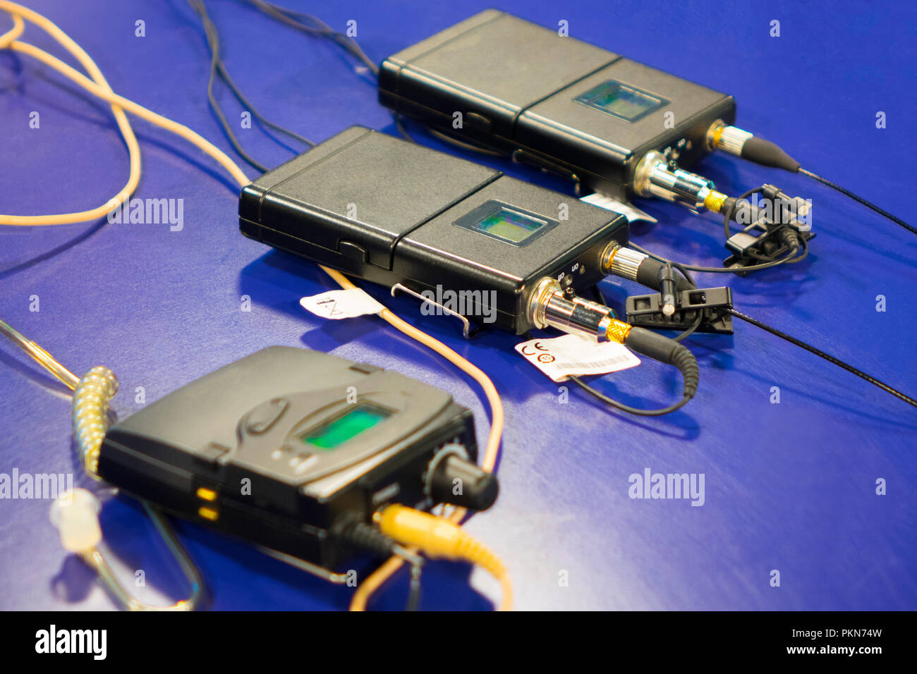 Three wireless microphone transmitter and three wireless microphone ...