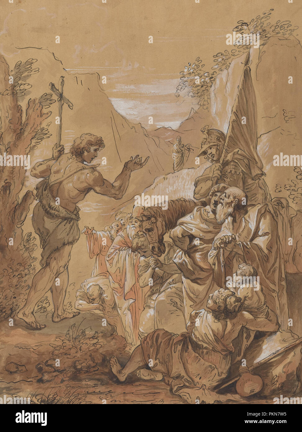 John the baptist preaching in the wilderness hi-res stock photography ...