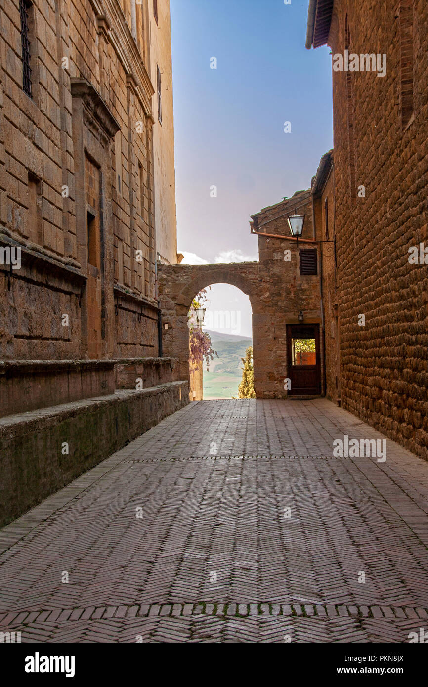 The old town of Pienza, the ideal city of Renaissance, Siena, Italy ...