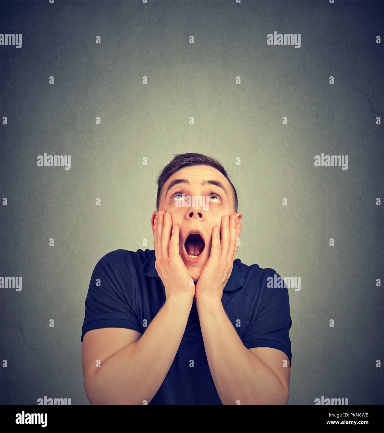 Hands on face shock hi-res stock photography and images - Alamy