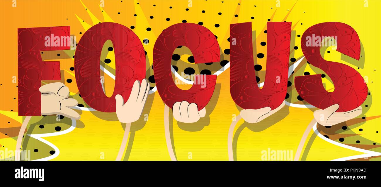 Diverse hands holding letters of the alphabet created the word Focus ...