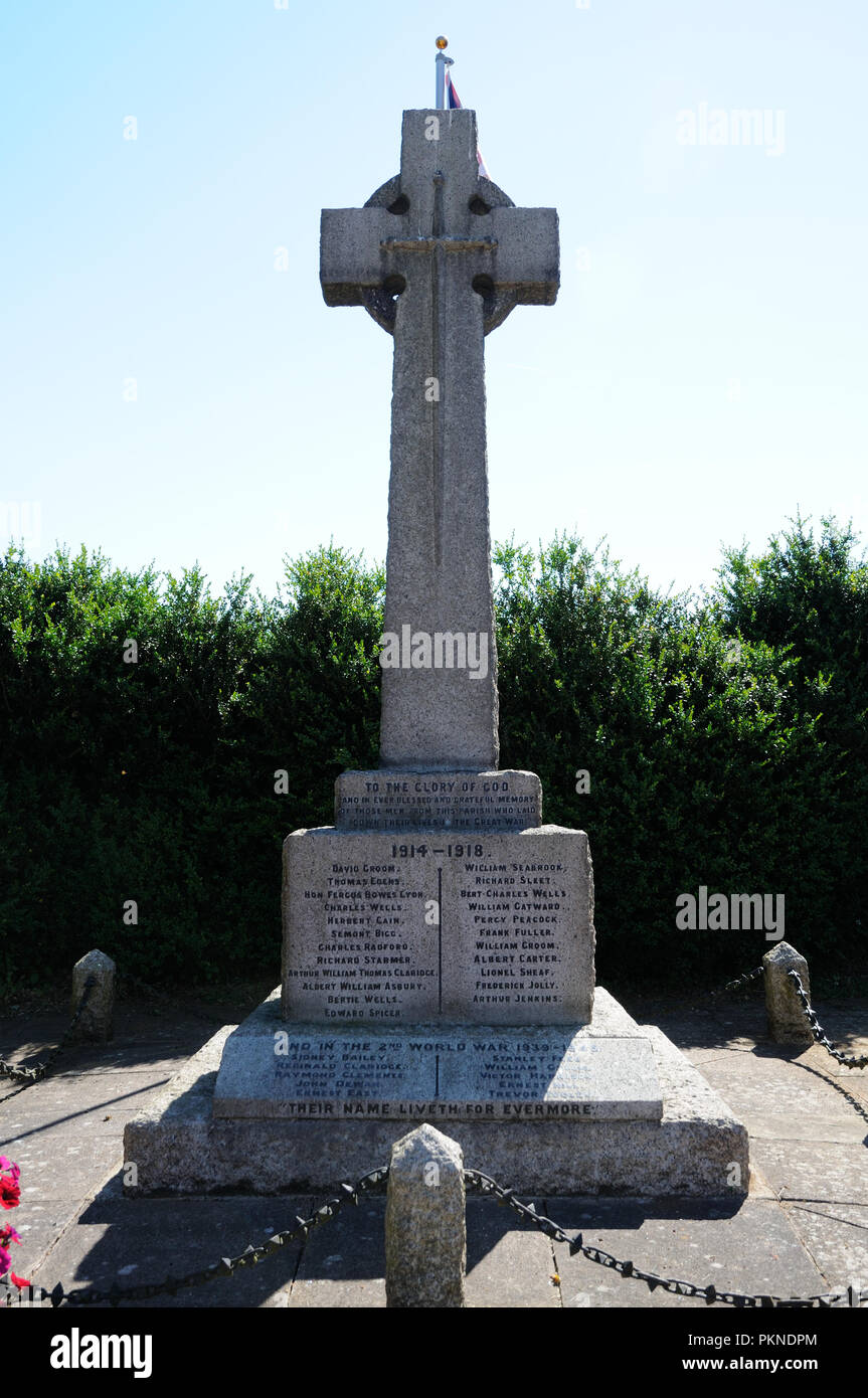 War Memorial, Whitwell, Hertfordshire. It remembers the 33 men of the ...