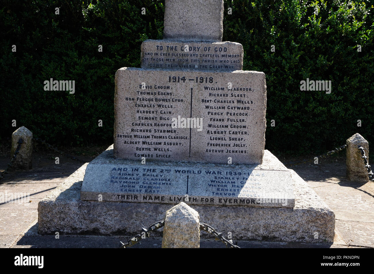 War Memorial, Whitwell, Hertfordshire. It remembers the 33 men of the ...