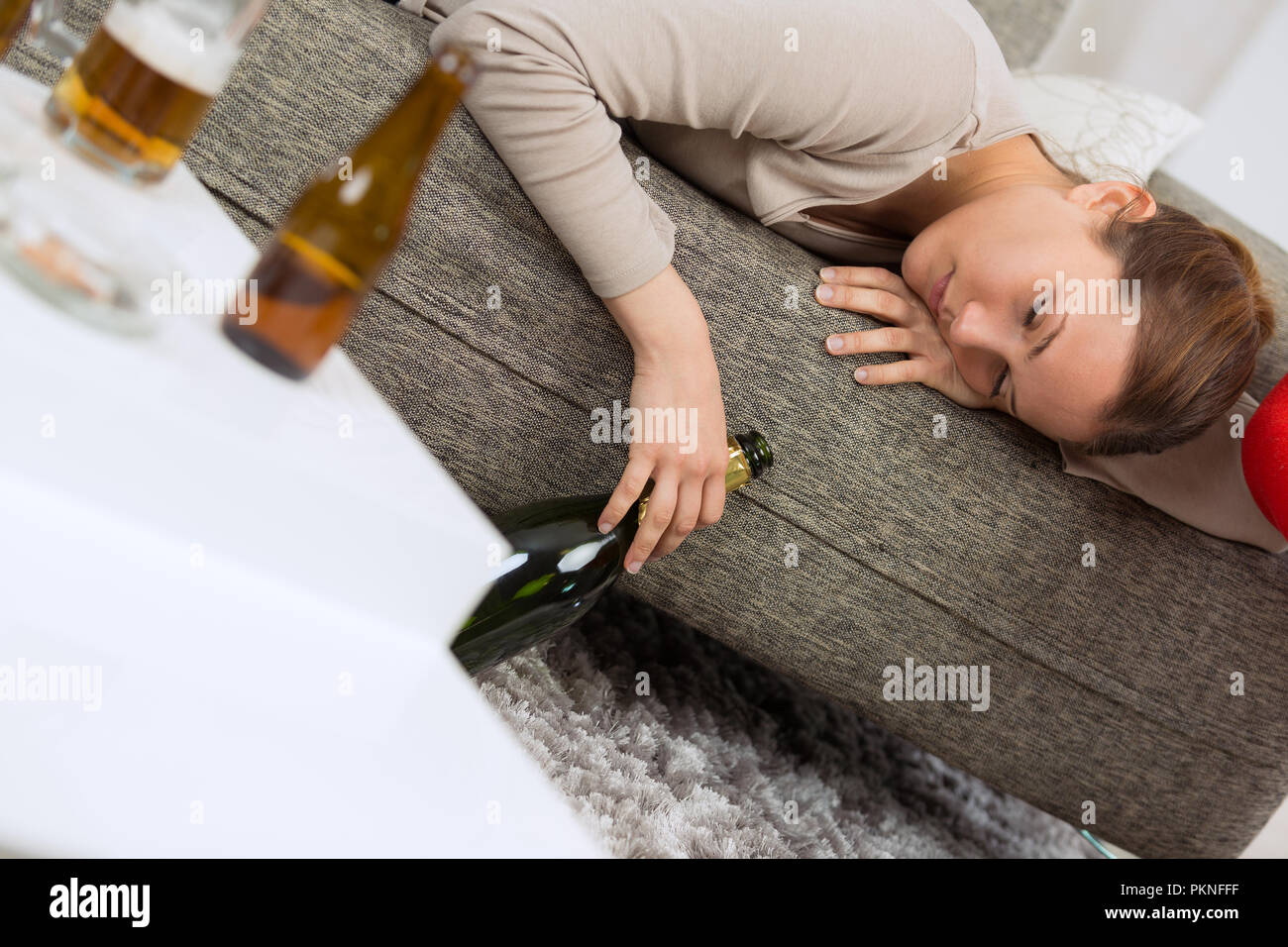 the drunk woman Stock Photo - Alamy
