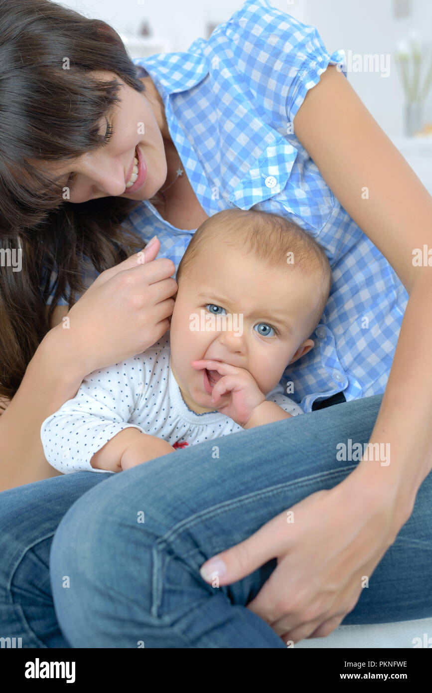 mother and baby bonding Stock Photo - Alamy