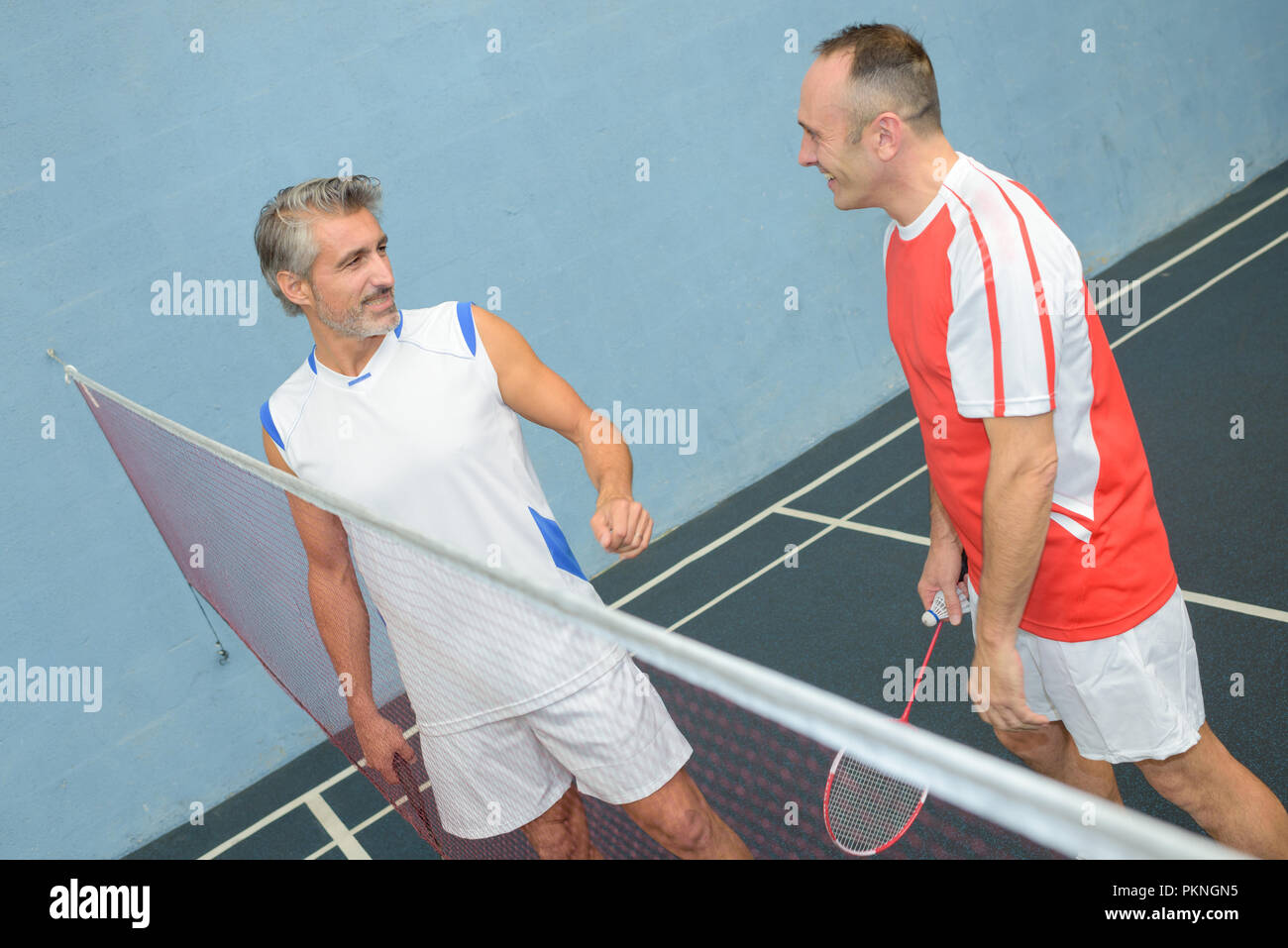 Friends playing badminton hi-res stock photography and images - Alamy