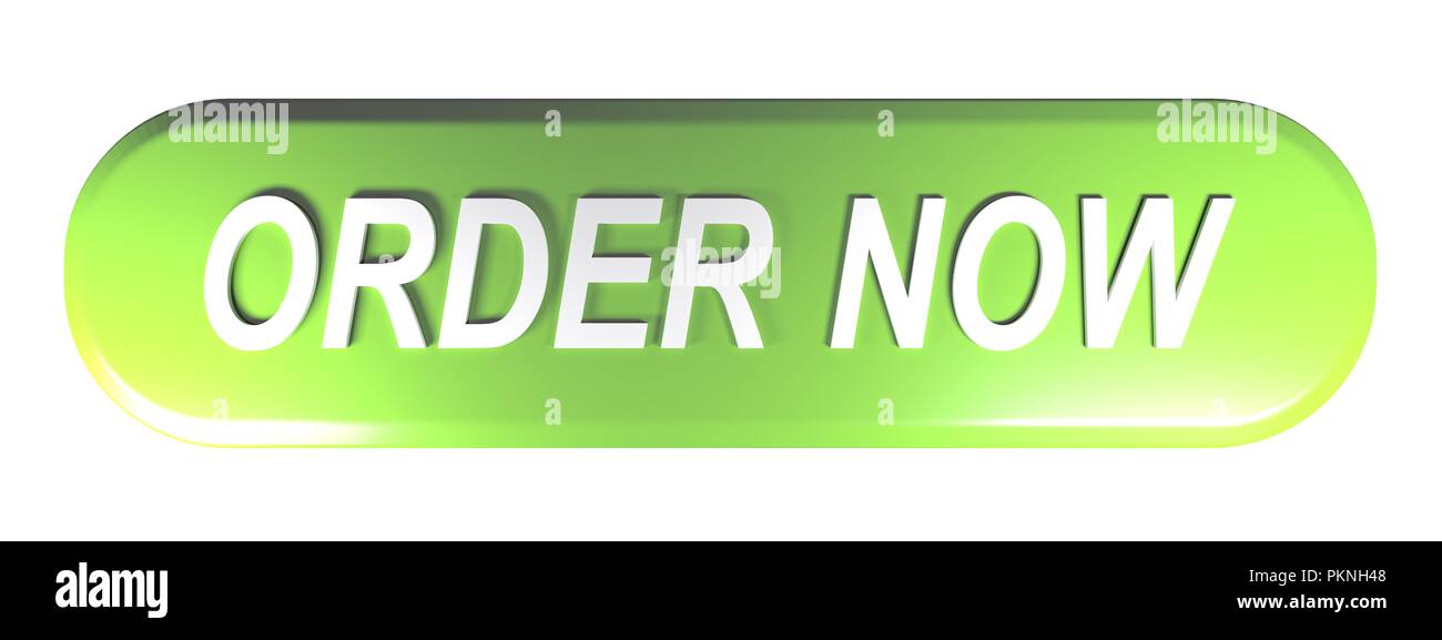 Green rounded rectangle push button ORDER NOW - 3D rendering Stock ...