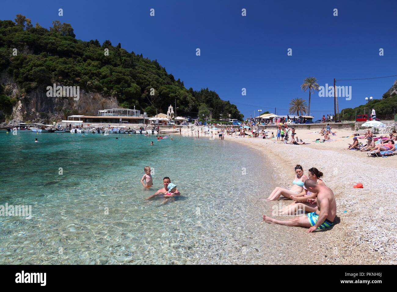 Corfu beach people hi-res stock photography and images - Alamy